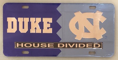 House Divided Duke Blue Devils & North Carolina Tar Heels License Plate ...