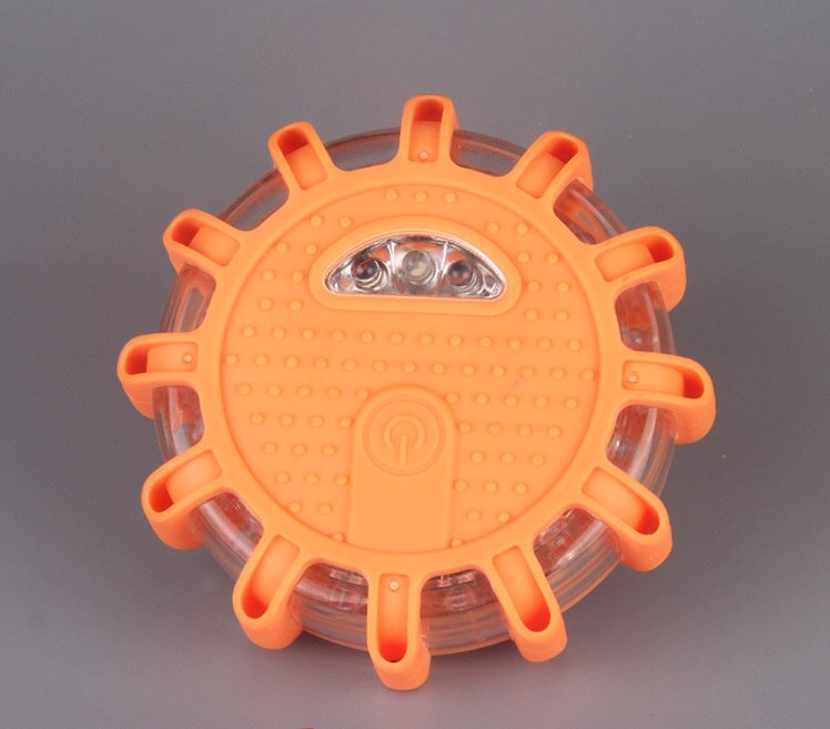 16 LED Amber Auto Car Round Beacon Emergency Strobe Flashing Warning ...