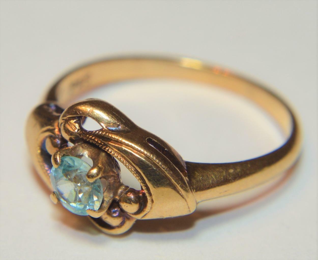 Antique Solid 10k gold R&S Edward R. Roehm sz 4.5 ring 0.3 ct ...