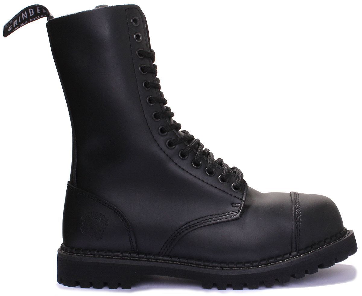 Grinders Herald Cs 14 Eyelet Lace Steel Toe Mens Boot In Black Size US ...