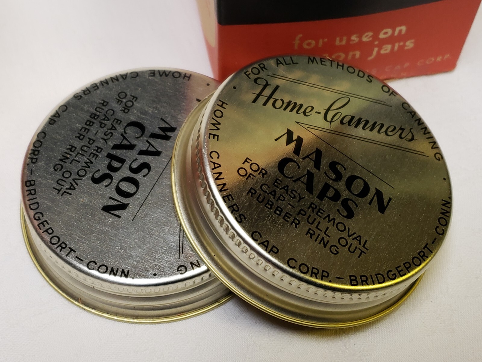 24 Vintage Home Canner Mason Caps Canning Jar New in Box Antique Old ...