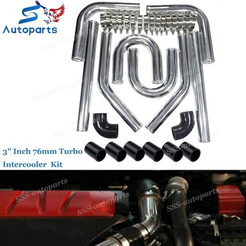 Universal 3" Inch Aluminum Intercooler Piping U-Pipe Kit w/Coupler and ...