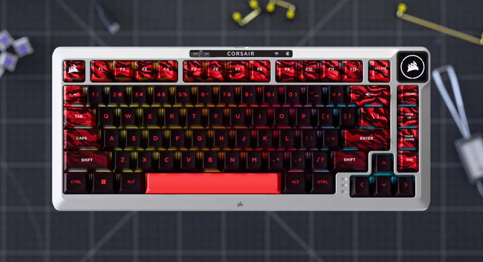 Corsair MAKR 75 - QWERTY - Silver Frame - Custom Mechanical Keyboard | eBay