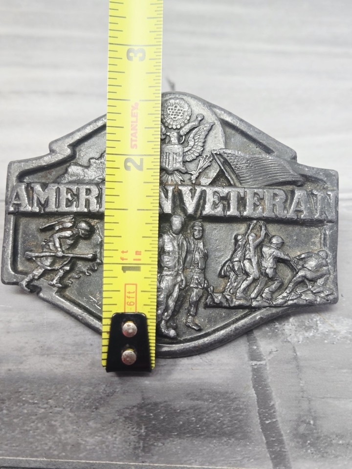 American Veteran Tribute Belt Buckle 1986 Soldiers Army Navy Marines ...
