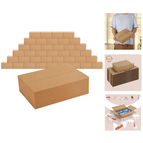 Space-Saving 40 Pack of 10x7x3 Extra Strong Shipping Boxes for Crafts ...