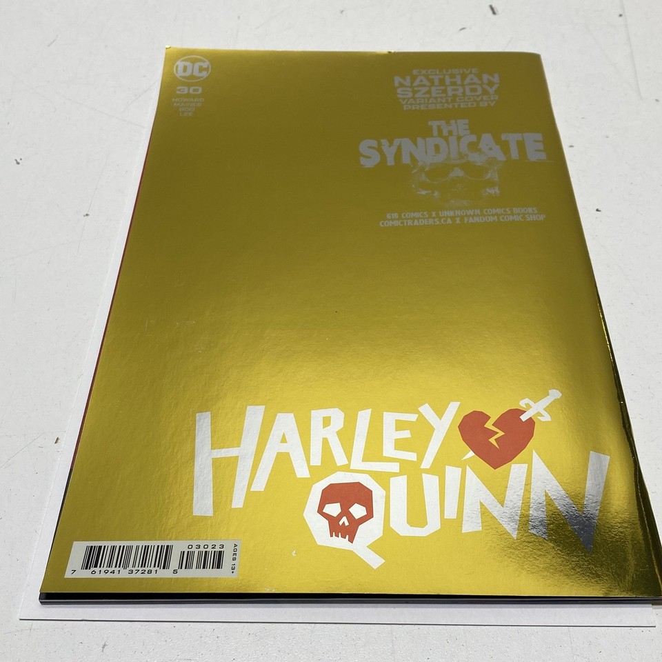 Harley Quinn Comic Book #30 Golden Foil Nathan Szerdy Virgin Variant ...