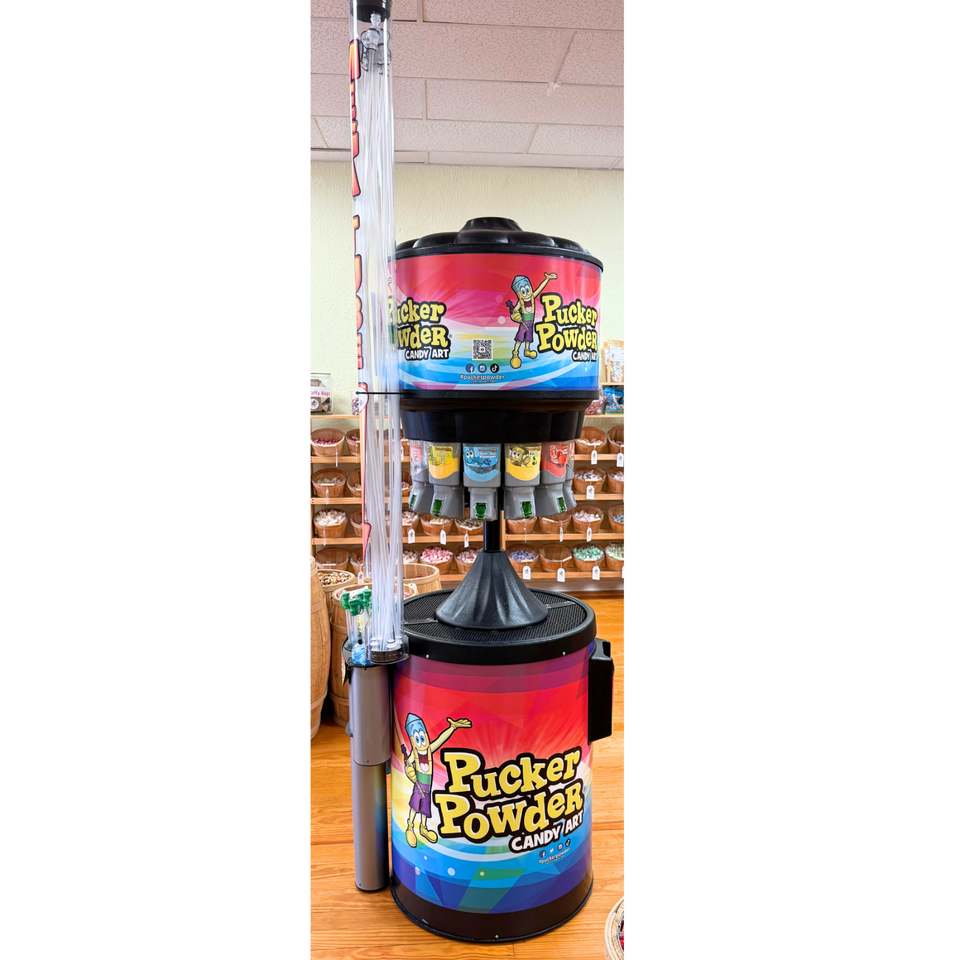 Pucker Powder Machine with 12-9 oz. Bottle Holders Free Standing Pick ...