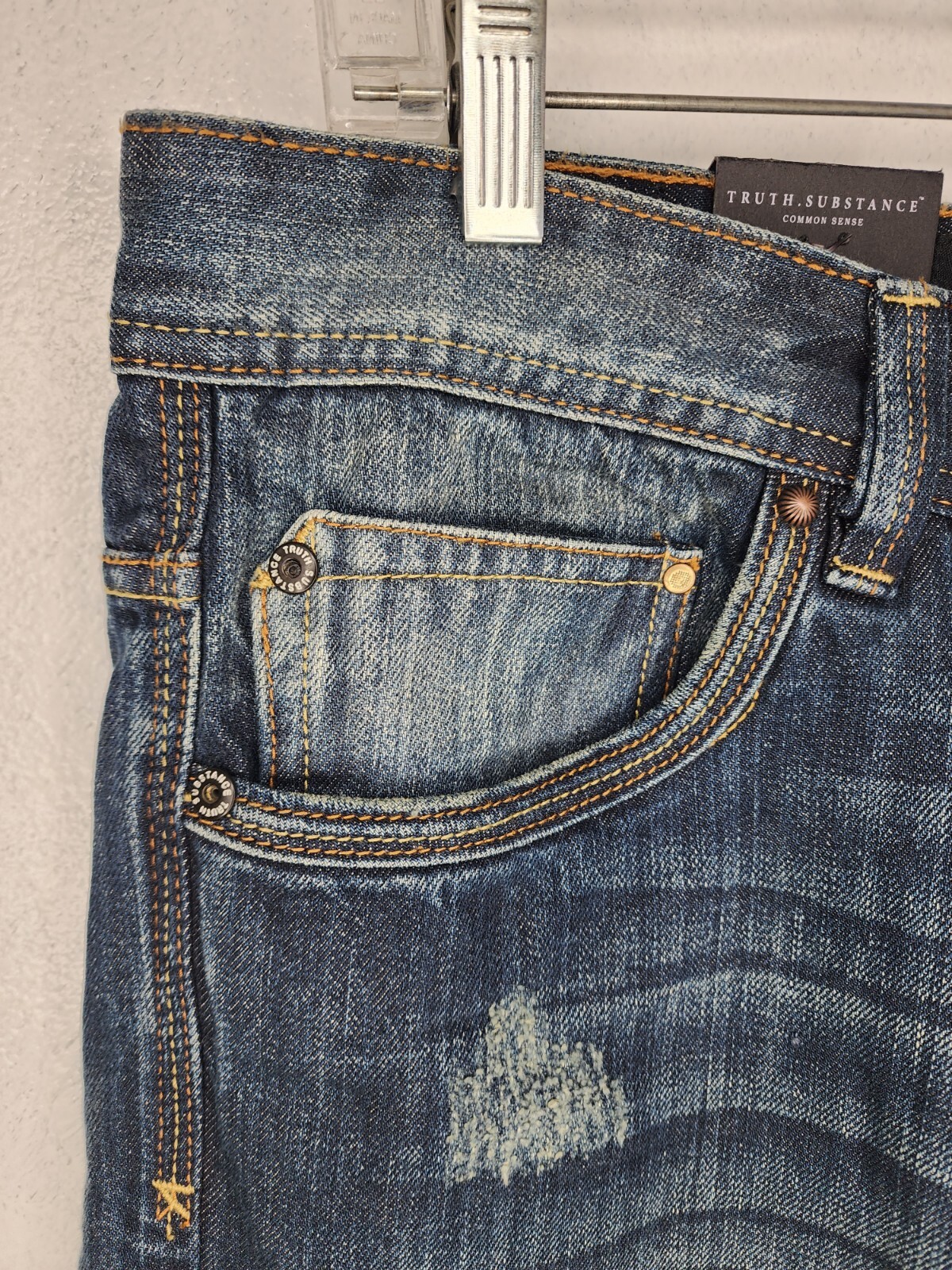 NWT Truth Justice Common Sense Distressed Straight Leg 34x30 Mens Jeans ...