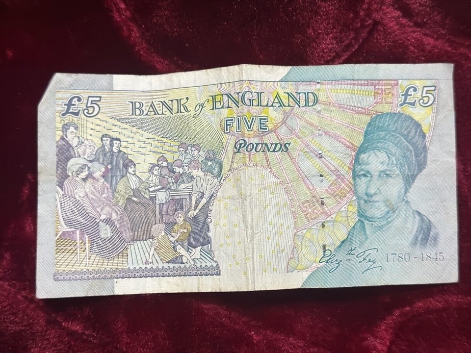 GB,£5 BANK NOTE, ELIZABETH FRY( 1780-1845) OBSOLETE SINCE MAY 2017 ...