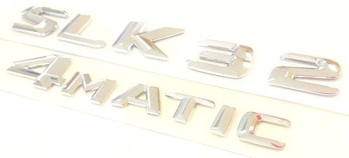 CHROME SLK32 + 4MATIC REPLACEMENT FOR MERCEDES REAR TRUNK EMBLEM BADGE ...