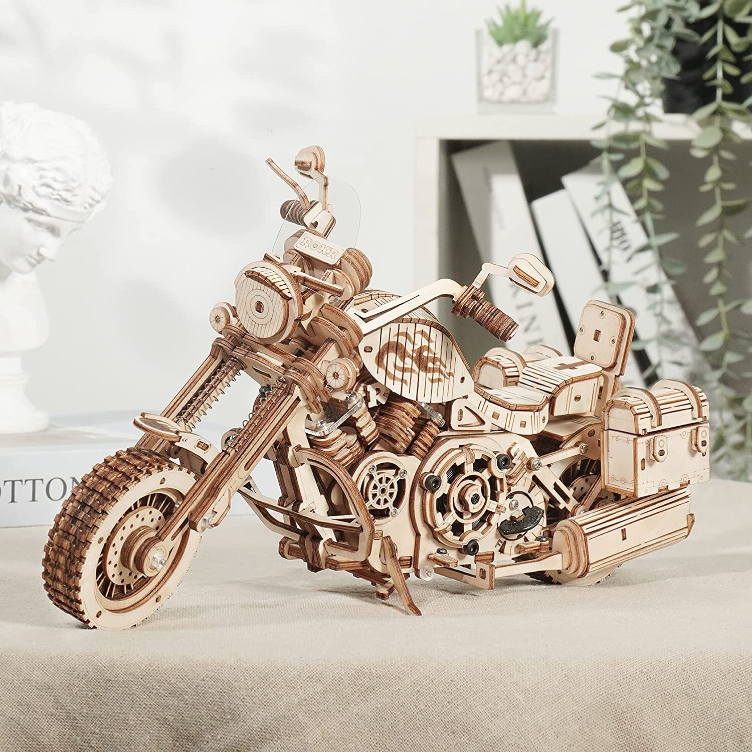 ROKR 3D DIY Wooden Motorcycle Model Building Kit Puzzle Kids Gift ...