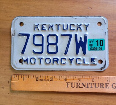 Vintage Kentucky Motorcycle License Plate Tag # 7987W | eBay