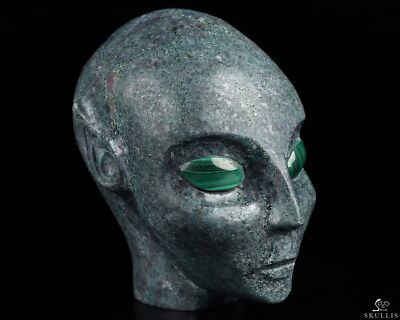 4.3" Ruby Kyanite Hand Carved Fairy Elf Alien Crystal Skull With Eyes ...