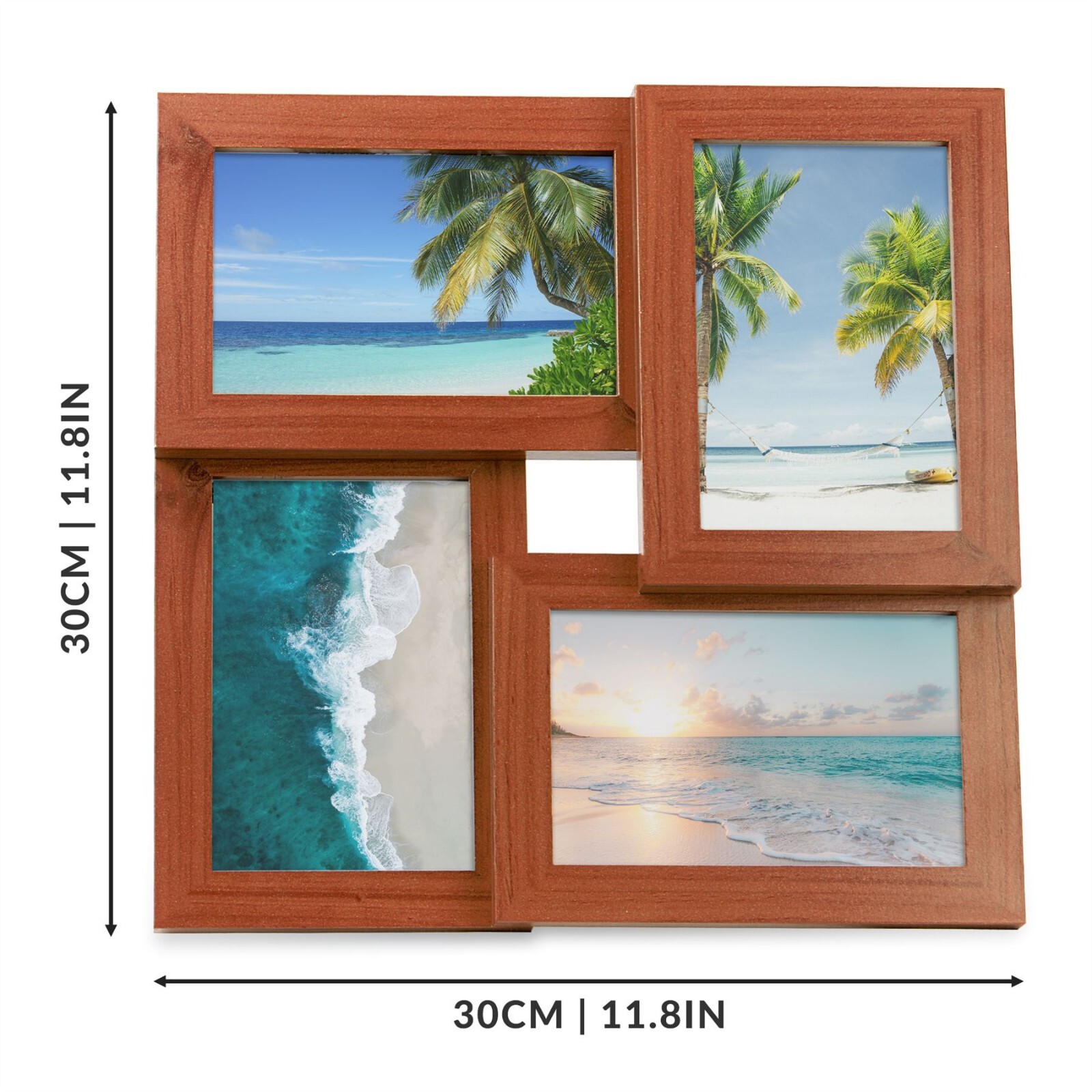 Photo Frame 6x4 Aperture Multi Picture Wood Free Standing or Wall ...