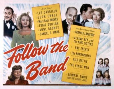 Follow The Band Lobby Card Leo Carrillo Mary Beth Hughes third righ ...
