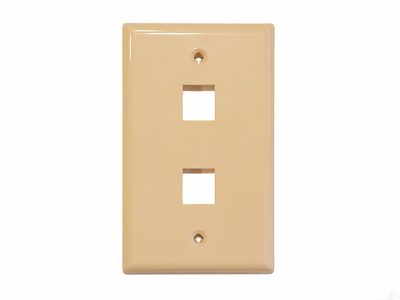 Two 2 Keystone Port Single Gang Data Wall Plate Beige | eBay