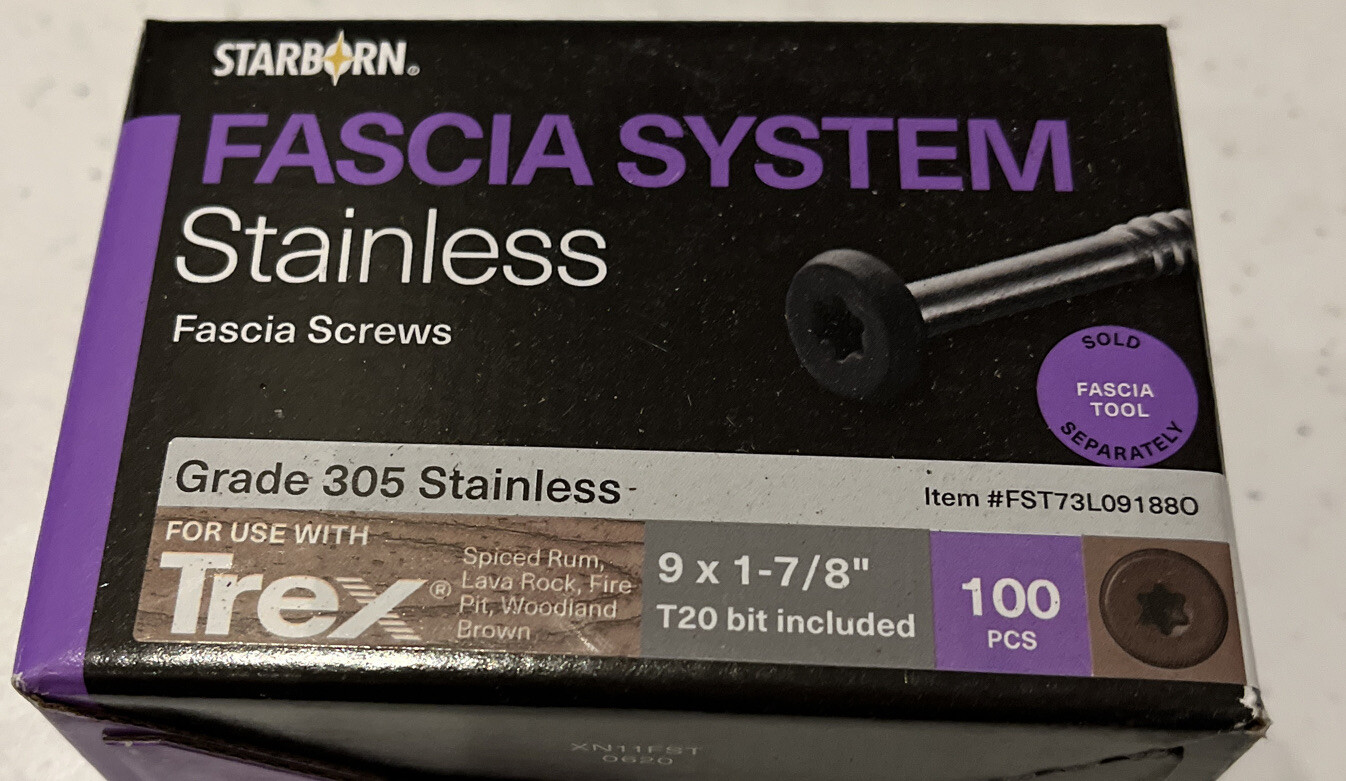 STARBORN Fascia System for TREX #9 X 1-7/8" 305 Stainless Screws Spiced ...