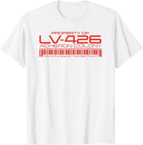 Aliens Property Of LV-426 Acheron Colony Bar Code Chest Logo T-Shirt ...