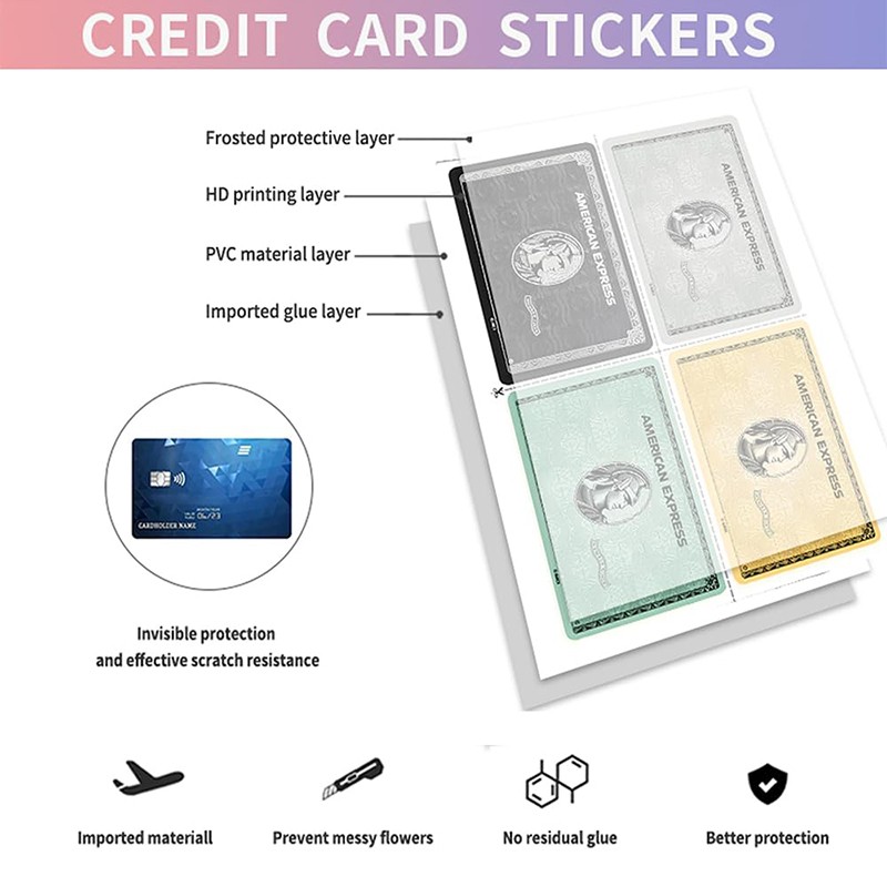 4pcs Credit Card Stickers For Credit Card Skin Debit Card Sticker ...