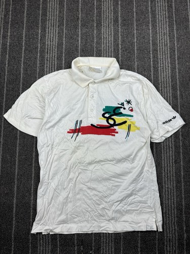 Vintage Adidas Polo Shirt Men Small White 80s 90s Stefan Edberg Tennis ...