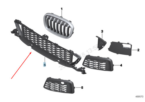 NEW BMW X1 F48 FRONT M SPORT BUMPER CENTER GRILLE 51118059888 8059888 ...