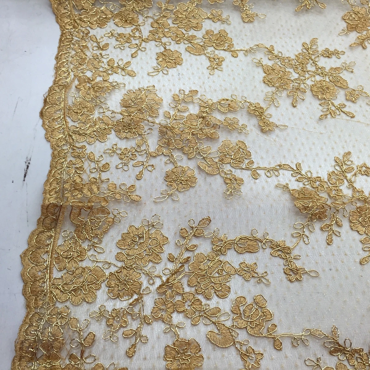 Metallic Gold Lace Fabric