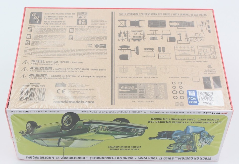 AMT 1/25 Scale 1977 "Popper" Ford Pinto Plastic Model Kit AMT1166M/12 ...