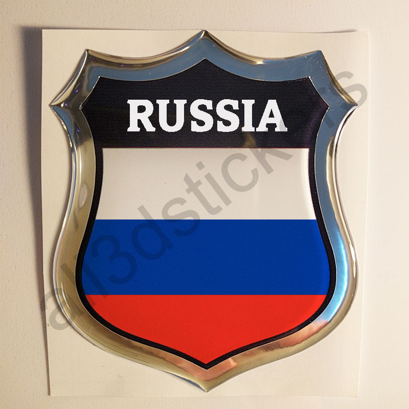 Sticker Russia Emblem 3D Resin Domed Gel Russia Flag Vinyl Decal Car ...