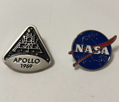 NEW NASA Lapel Pin Enamel Lot 2 Classic Retro Logo & Commemorative ...