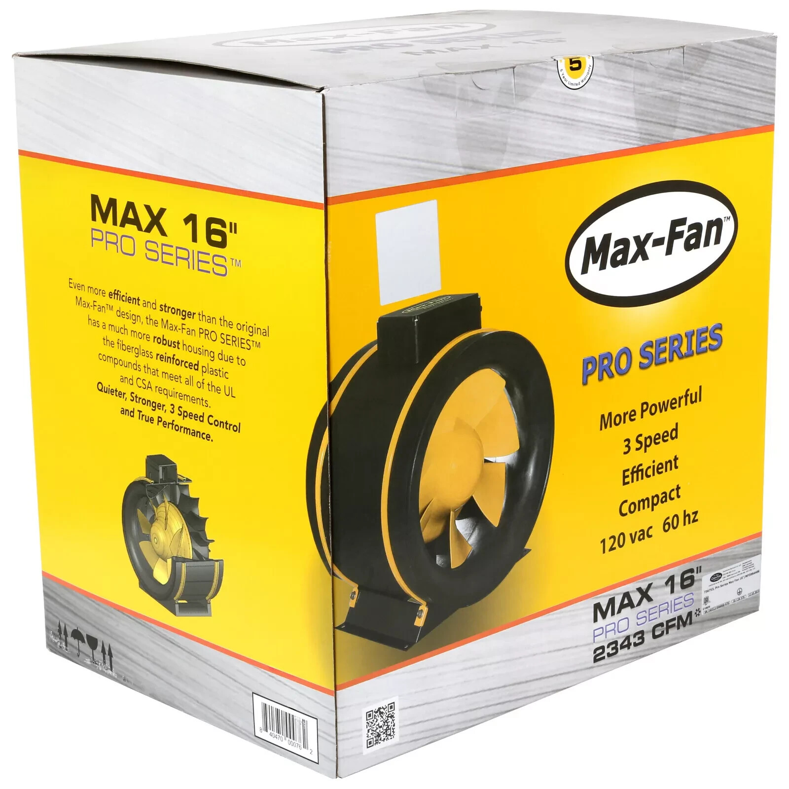 Can Fan MAX FAN PRO 16" Inline Exhaust Mixed Flowed Fan blower (2343 ...