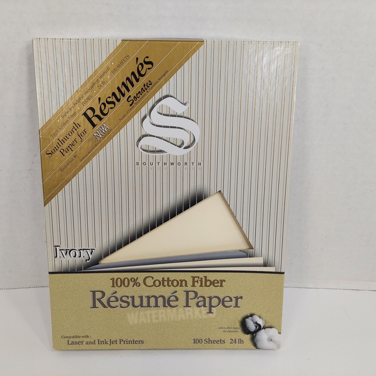 Ivory Resume Paper Southworth 100% Cotton Resume Printer Paper, 8.5" X