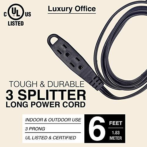 3 Way Power Splitter and 6' Extension Cord 3 Pack With Angled Plug - 1 ...