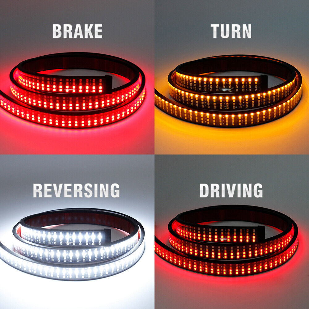 60inch For Dodge Accessories 4 Row 6 Functions LED Strip Rear Tailgate ...