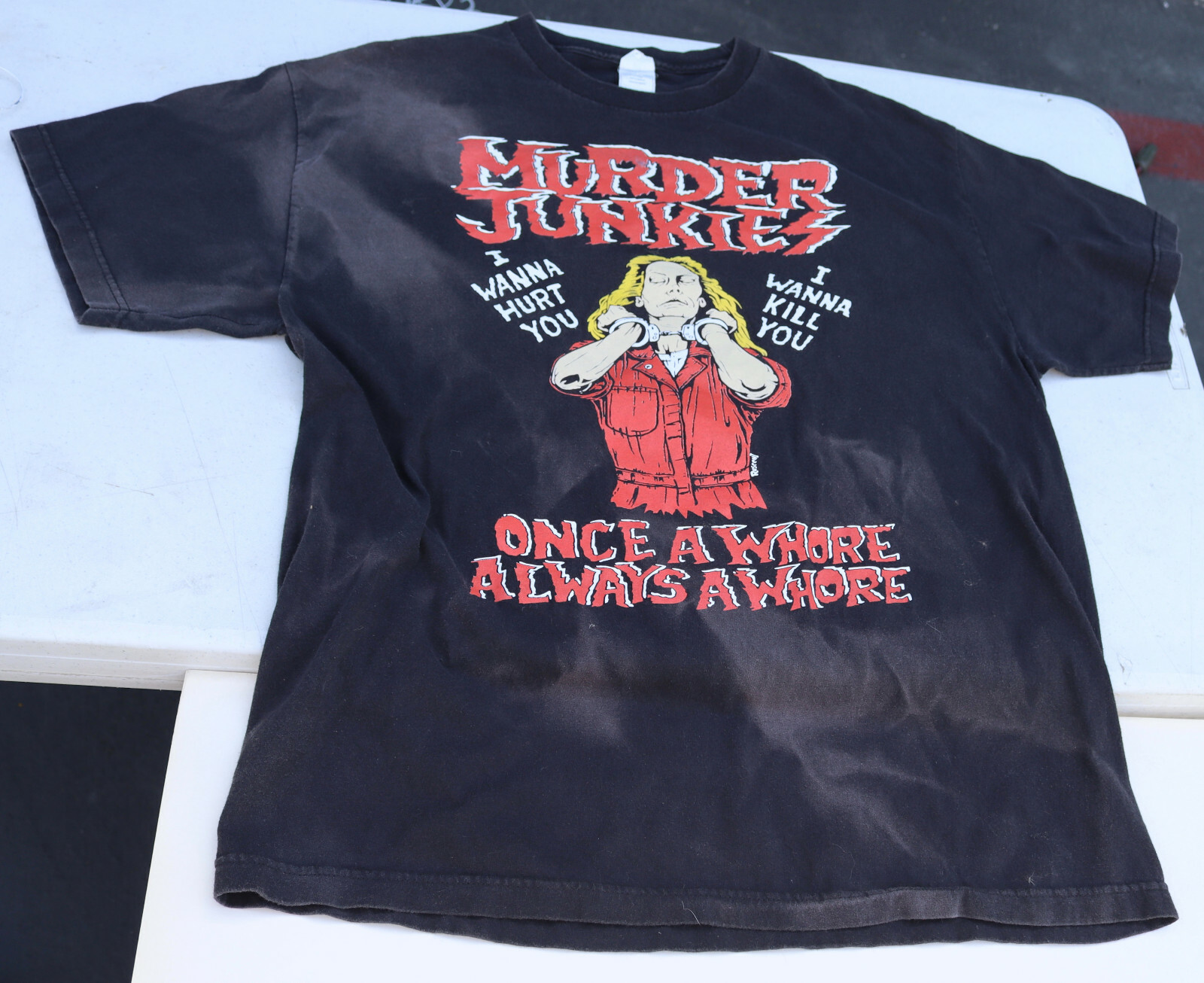 RARE Vintage Murder Junkies GG Allin Once A Whore Original T-Shirt XL ...