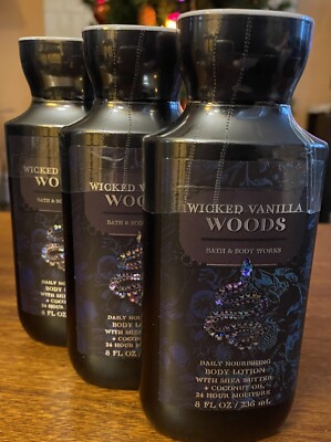 Bath & Body Works Wicked Vanilla Woods Body Lotion 3 Pk Amberwood Pink ...