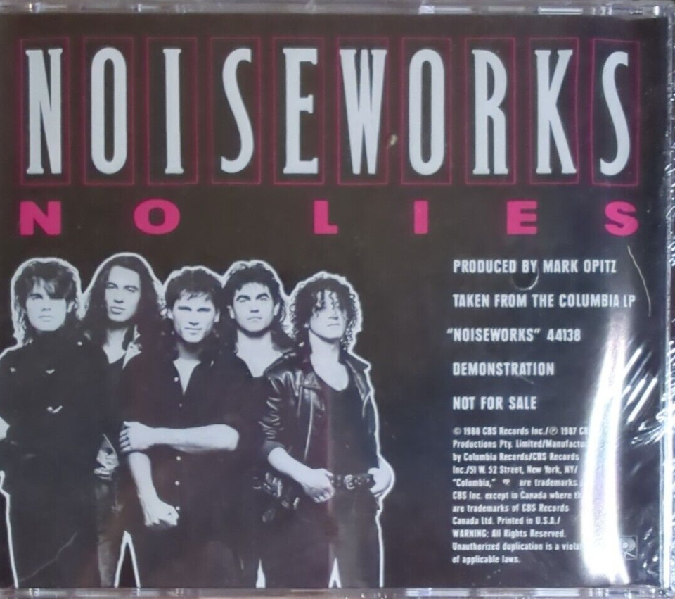No Lies Noiseworks CD 1987 Single Rock Pop Rare Brand New Sealed Fast ...