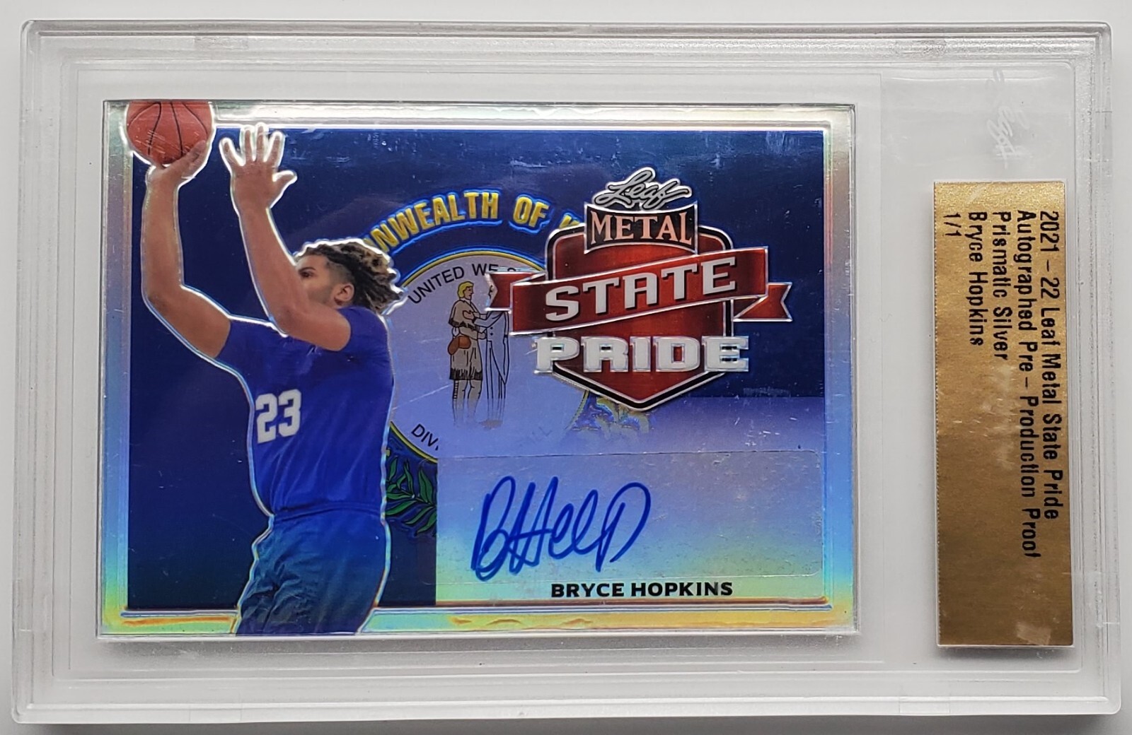 2021-22 Leaf Metal PP Proof Prismatic Silver Bryce Hopkins Autograph RC ...