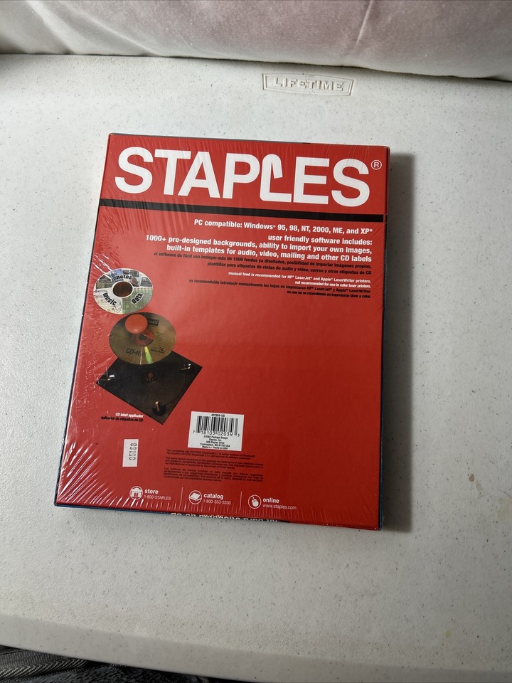 Staples CD Label Kit Applicator Software Labels and Jewel Case Inserts ...