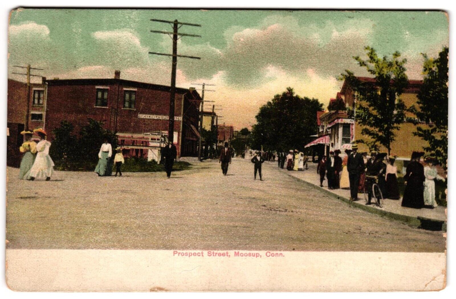 Prospect Street Moosup CT Connecticut People Bikes UDB 1900s Posted ...