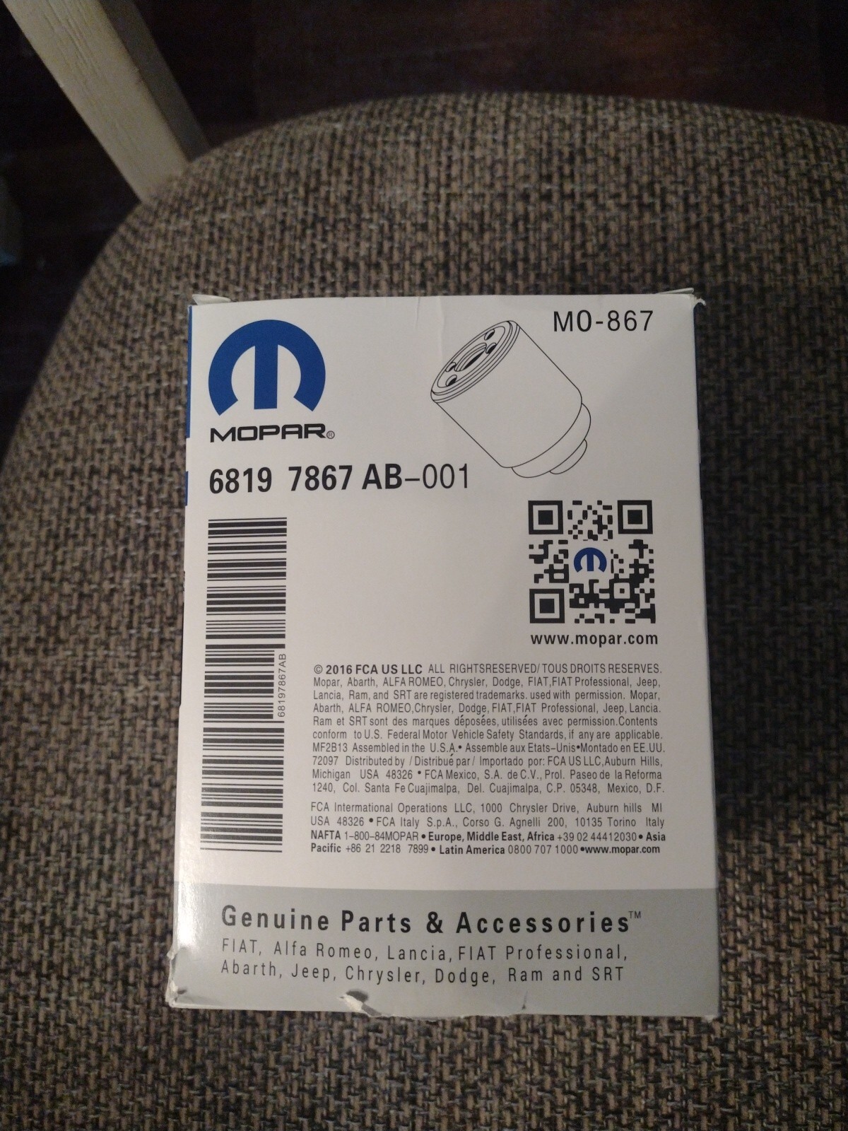 Fuel+Water+Separator+Filter-ST%2C+VIN%3A+L+Mopar+68197867AB for sale ...