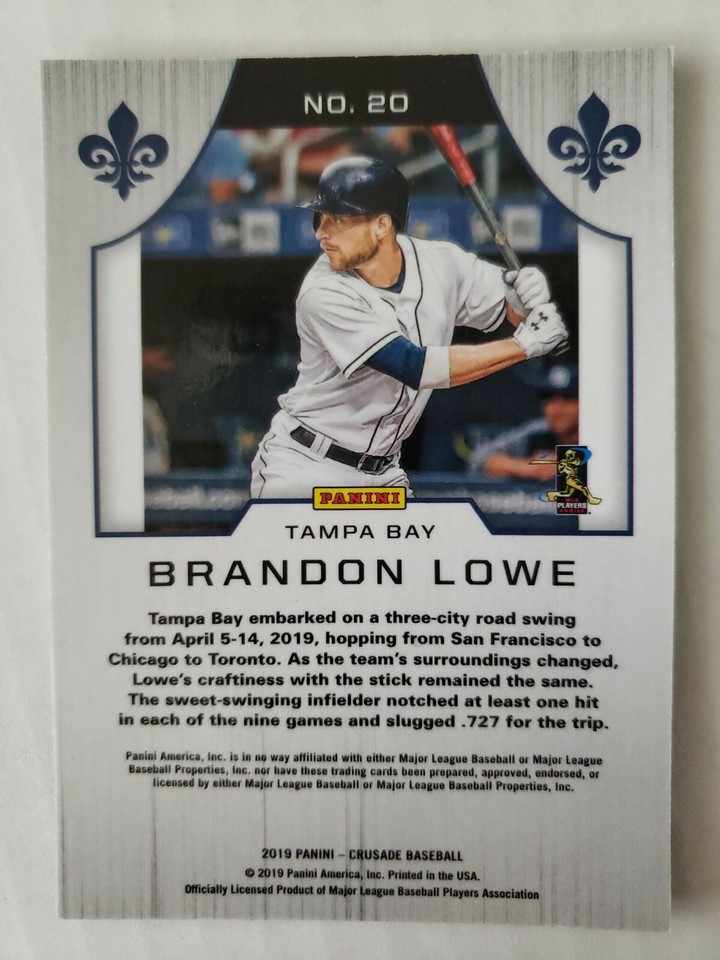 BRANDON LOWE 2019 PANINI CRUSADE ROOKIE CARD# 20 | eBay