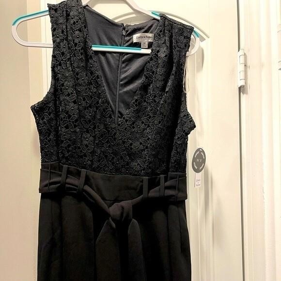 Shelby & Palmer Women's Black Jumpsuit Formal Evening Bridal Prom Dress ...