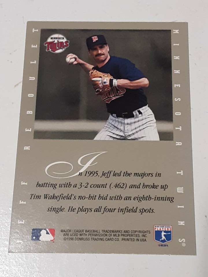 Jeff Reboulet Minnesota Twins 1996 Leaf Certified Autograph Card | eBay