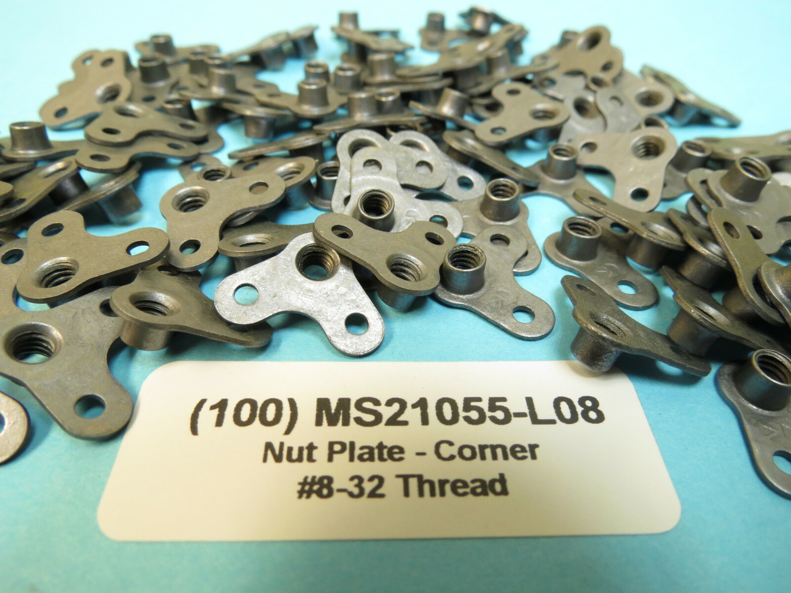 (100) #8-32 Corner Nut Plate Aircraft Aerospace Military Standards ...