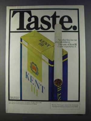 1980 Kent III Cigarettes Ad - Taste | eBay