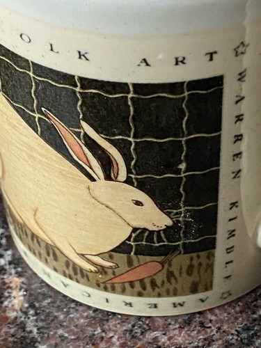 Warren Kimble American Folk Art Otagiri Rabbit Bunny Theme Coffee Cup ...