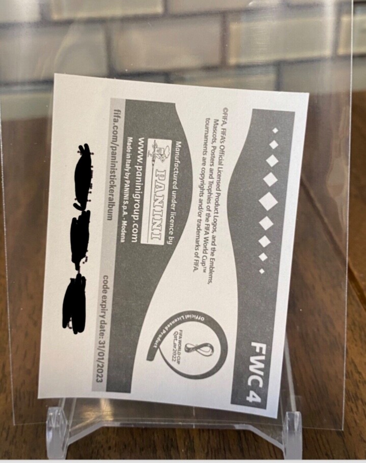 2022 Panini FIFA World Cup Qatar Gold Foil Mascot TOP Laeeb Sticker FWC ...