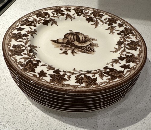 Eight (8) Josiah Wedgwood Williams-Sonoma Plymouth Pumpkin Salad Plate ...