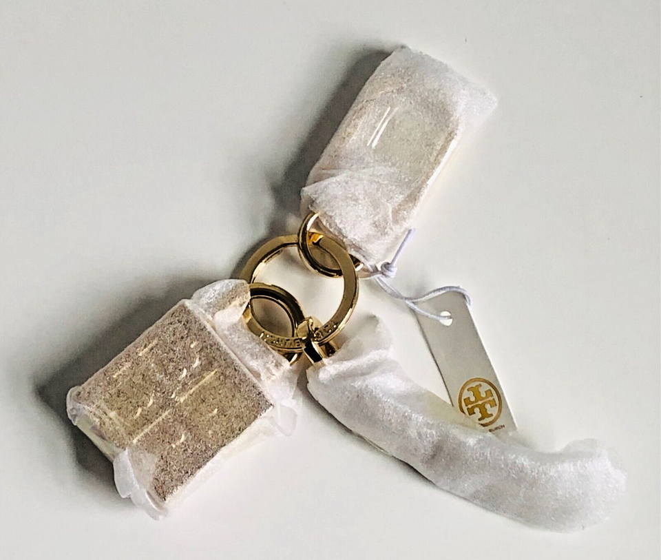 NWT Authentic TORY BURCH Gold Plated Padlock Key Fob Key Ring Keychain ...