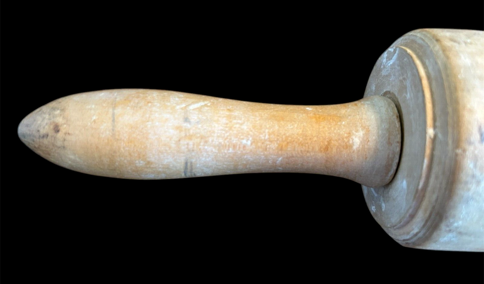 Vintage Mid-Century Wood Rolling Pin 10 Inch Surface, 18 Inch Total | eBay